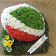 Rugby Ball floral Tribute Wales - Funeral Flowers Swansea