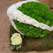 Rugby ball flower tribute - Funeral Flowers Swansea