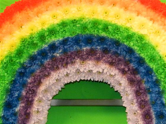 Rainbow funeral tribute - Funeral Flowers Swansea