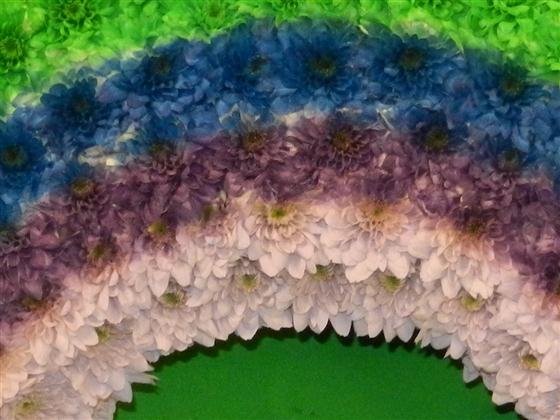 Rainbow funeral tribute